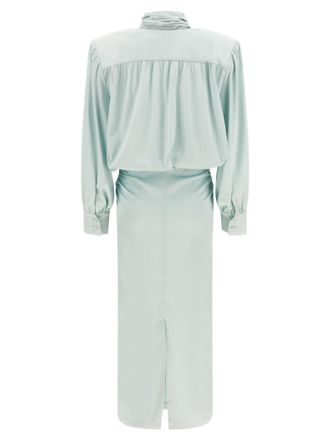 Rotate Ruched Satin Dress - Sage