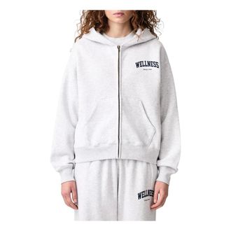 Sporty & Rich SweaT-shirt zipp&eacute; Wellness Ivy - Femme - Sweatshirts et sweats &agrave; capuche - Gris - Taille: 40 FR