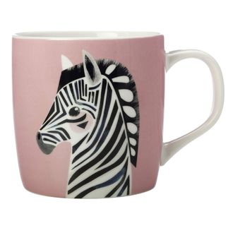 Maxwell & Williams DX0913 Kaffee-Tasse Zebra 420 ml - Porzellan bauchig - mit buntem Tier-Motiv, in Geschenkbox