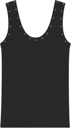 A Paper Kid Femme, Tops, Noir, Taille: 46 FR Studded Tank Top