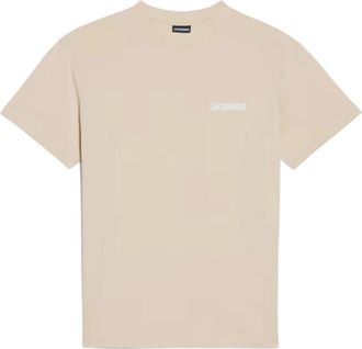 Jacquemus Homme, Tops, Beige, Taille: XL Logo T-Shirt