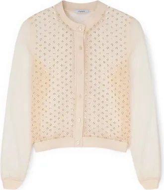 Motivi T&uuml;ll-Shirt mit Schmuckstickerei - - Blouses & Shirts - Damen - Beige - S