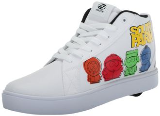 HEELYS Herren Racer Mid Schuhe mit Rollen, Weiß/Schwarz/Gelb, 40 EU