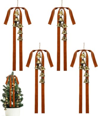 Generic Weihnachtsbaumschleifen: Weihnachten aus Samt, Festliche Glockendekoration, saisonale Girlande mit f&uuml;r Kamin, T&uuml;r, Wand