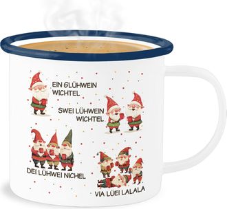 Shirtracer Emaille Becher Blechbecher - Weihnachtstasse Tasse - Ein Gl&uuml;hwein Swei Gl&uuml;hwein | Wichtel | Weihnachten | Weihnachtsmarkt | Weihnachtsmotiv I Weihnach
