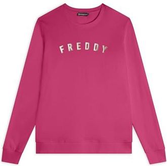 Freddy Sweat-shirt à col ras du cou en jersey avec des imprimés dorés clairs, Beetroot Purple, Medium