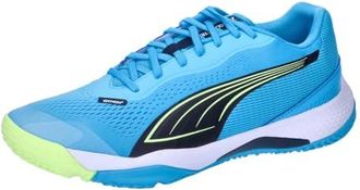 Puma Mixte Solarstrike III Indoor Court Shoe, Luminous Blue-Club Navy-Fizzy Apple, 44.5 EU