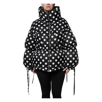 Dolce & Gabbana Polka Dot Pufferjacke mit durchgehendem Rei&szlig;verschluss - - Jackets - Damen - Schwarzk - XS