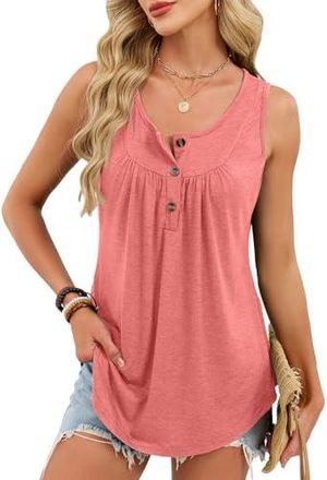 Generic Debardeur Femme Chic et &eacute;l&eacute;gant Chemisier sans Manche D&eacute;bardeur Crop Top Ete Haut Chic et Elegant Fluide Ample Caraco Vetement Femme Tee Shirt sans Ma