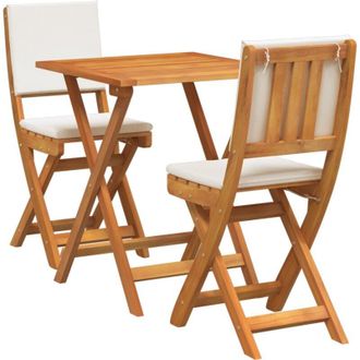 vidaXL Ensemble bistrot 3 pcs Marron Bois dacacia massif vidaXL