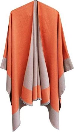 Generic Poncho Femme Hiver Chaud Chale Femme Hiver Chaud Cape Femme Effet enveloppant Ch&acirc;le &Eacute;l&eacute;gant Coloris Contrast&eacute;s Coupe-Vent Automne-Printemps