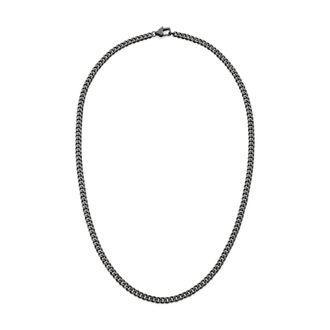 s.Oliver Herren Necklace - Halskette aus mattiertem Edelstahl - IP Gun - Panzerkette 50 cm - wasserfest & hautfreundlich