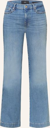 7 For All Mankind Flared Jeans Dojo Tailorless Mit Nieten blau