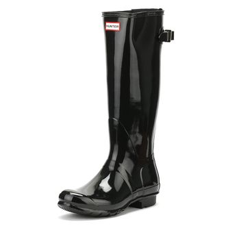 Hunter Original Back Adjustable Gloss, Damen Stiefel, Schwarz, 39 EU