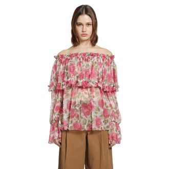 Chlo&eacute; Off-The-Shoulder Silk Top