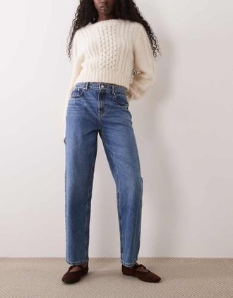 Barbour Adalyn Straight-Leg-Jeans aus Denim in mittlerer Waschung Blau