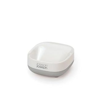 Joseph Joseph Porte-Savon de Salle de Bain Compact et Peu encombrant, Base antid&eacute;rapante, Blanc/Gris