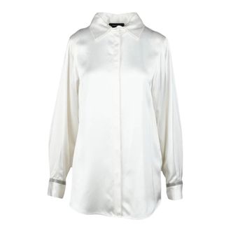 Fabiana Filippi Strass-verzierte Bluse aus Viskose und Wolle - - Blouses & Shirts - Damen - Wei&szlig; - XS