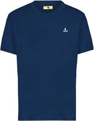 Navigare T-shirt 100 % coton, maillot dext&eacute;rieur, d&eacute;contract&eacute;, Basic Limited Edition for Azzeta, bleu marine, Medium