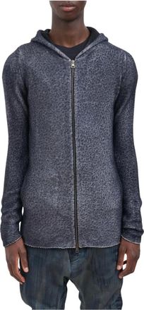 Avant Toi Homme, Sweatshirts et sweats &agrave; capuche, Bleu, Taille: M Veste &agrave; capuche zipp&eacute;e en maille