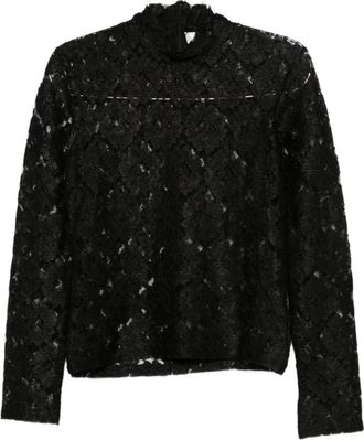 R&oacute;he Femme, Blouses et Chemises, Noir, Taille: 36 FR Chemise noire &agrave; col haut avec fermeture &eacute;clair