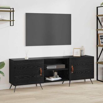 vidaXL Vidaxl - Meuble tv Ch&ecirc;ne noir 150 x 30 x 50 cm Bois ding&eacute;nierie
