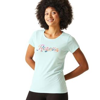Regatta Breezed IV T-shirt &agrave; manches courtes en coton pour femme Bleu turquoise, Aqua d&eacute;color&eacute;