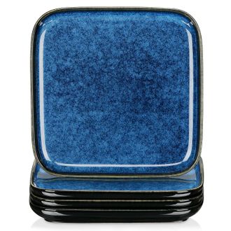 VANCASSO Kuchenteller Steinzeug, STERN 4-teiliges Flachteller, Pastateller Dessertteller Set f&uuml;r 4-12 Personen