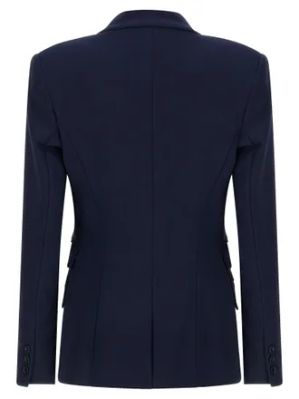Elisabetta Franchi Light Cr&ecirc;pe Peak-Lapel Blazer - navy