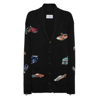 Philipp Plein Homme, Pulls, Noir, Taille: L Knitted Cardigan LS Cars Racing