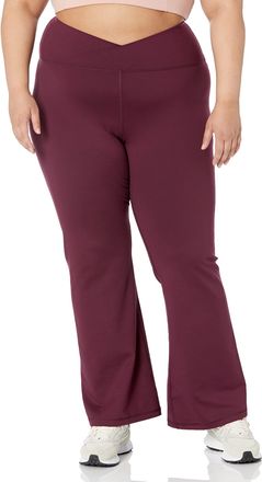 Amazon Essentials Damen Build Your Own Bootcut-Leggings mit gekreuzter Taille (erh&auml;ltlich in &Uuml;bergr&ouml;&szlig;e) (zuvor Core 10), Dunkles Burgunderrot, S