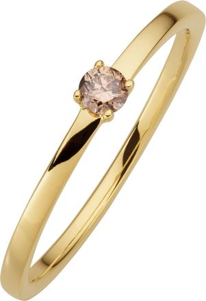 Orolino Ring 585/-GG glanz 1 Brill. 0,10ct. braun