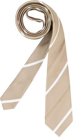 Olymp Herren Krawatte beige Seide College-Streifen