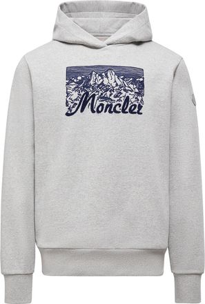 Moncler Embroidered Mountain Logo Cotton Hoodie