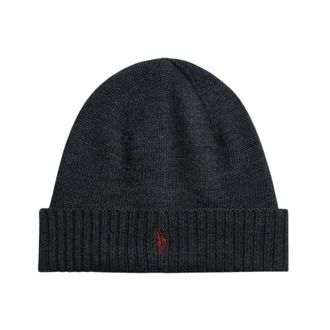 Ralph Lauren Dunkelgraue Merinowollm&uuml;tze - - Accessories - Herren - Grau - ONE SIZE