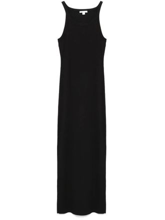 James Perse Geripptes Maxikleid - Schwarz