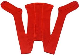 Weri Spezials Collants pour homme avec empiècement en coton nervuré Plusieurs couleurs, Côtes rouges, Large