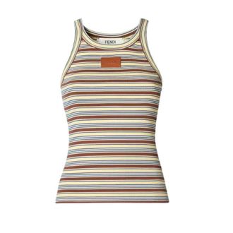 Fendi Gestreiftes Strickoberteil aus Baumwolle - - Tops - Damen - Mehrfarbig - M