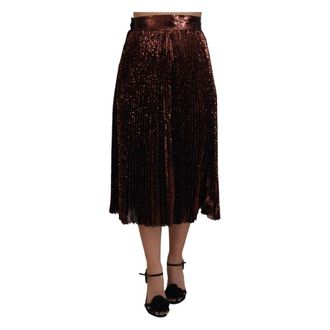 Dolce & Gabbana Bronze Pailletten Hohe Taille A-Linie Maxirock - - Skirts - Damen - Braun - S