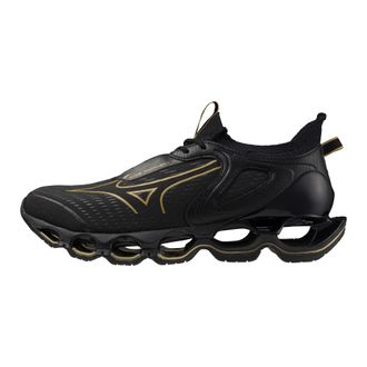 Mizuno Mens Wave Prophecy 14 Running Shoe, Schwarz/Gold, 43 EU
