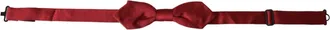Dolce & Gabbana Red Silk Jacquard Adjustable Neck Men Bow Tie