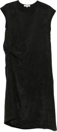 Colour 5 Power Femme, Robes, Noir, Taille: 42 FR Robe Midi Évasée à Encolure Ras du Cou et Manches Courtes