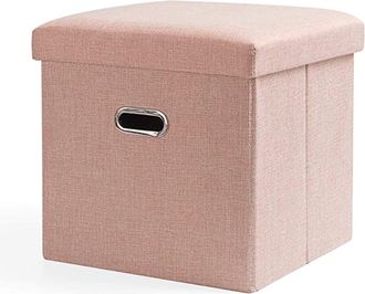 Generic Faltbare Ottomane Fußstütze mit Aufbewahrungsbox, Abnehmbarer Deckel Würfel Ottomane mit Griff für Wohnzimmer & Schlafzimmer, 40 x 31 x 31 cm, Stilvol