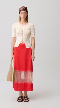 Claudie Pierlot Satinrock mit Spitze