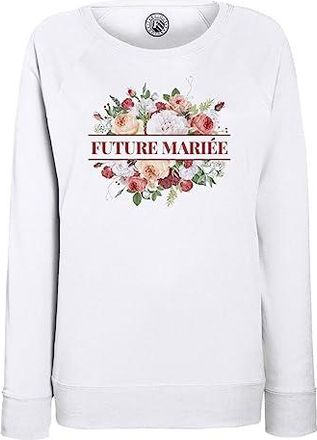 Fabulous Sweatshirt Femme Blanc Future Mariée Mariage Mariée Bouquet Fleurs