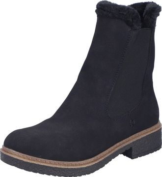 Rieker Winterboots RIEKER, Damen, Gr. 36, schwarz, Elastischer Einsatz, Nubuklederimitat, unifarben, Basic, Schuhe Winterboots, Chelseaboots, Winterstiefelet