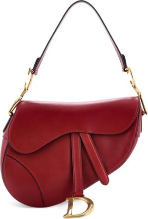 Dior sac port&eacute; &eacute;paule Saddle Handbag m&eacute;dium en cuir - Rouge