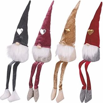 Villa D'Este Home Tivoli Weihnachts-Zwerg aus Stoff, weiche Beine h. 60 cm, Xmas Trendy, Sortiert, Medium