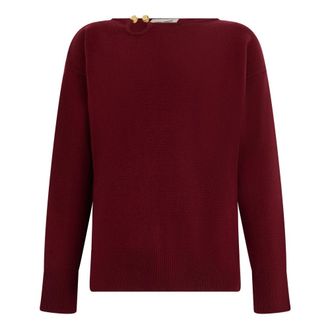Alberta Ferretti Pullover mit Golddetail - - Knitwear - Damen - Rot - S