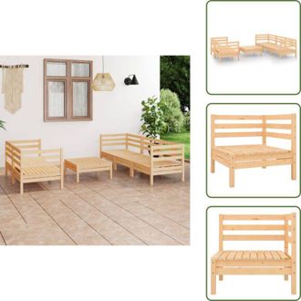 vidaXL 6-tlg. Garten-Lounge-Set Kiefer Massivholz - Gartenm&ouml;beln - Loungesessel - Gartenloungeset - Rattan M&ouml;bel - Holz Gartenm&ouml;bel